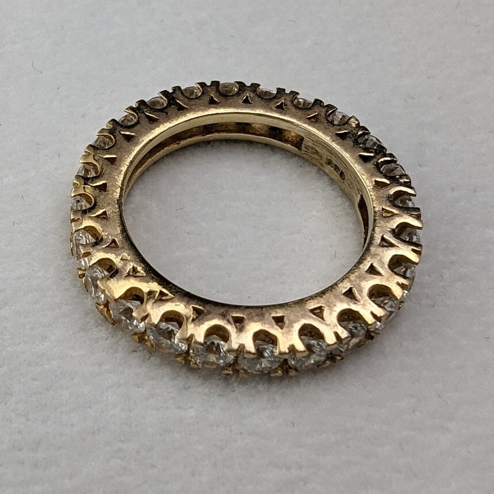 British Vintage Jewelry Sterling Silver Gilt Eternity Ring Ring ...
