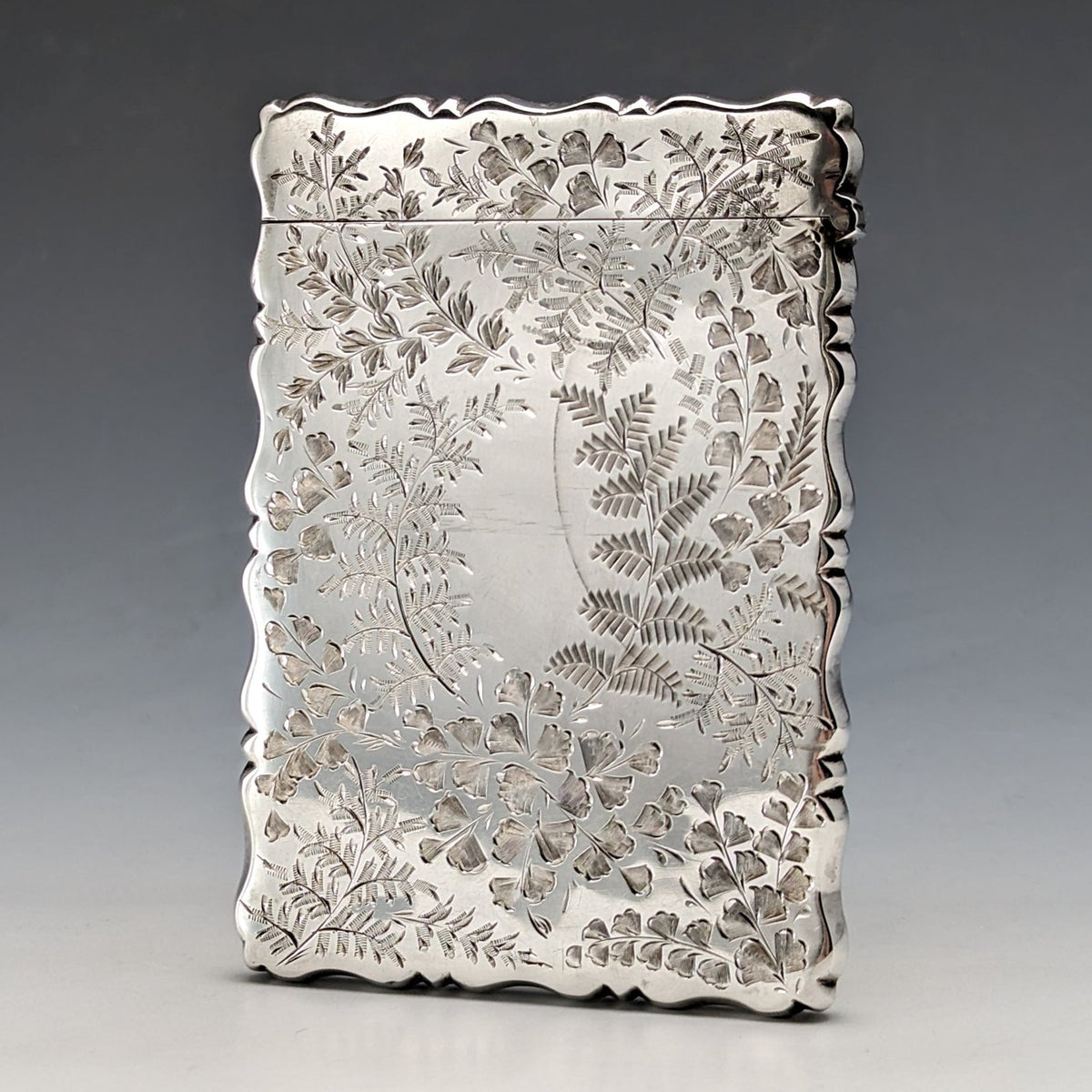 1902 British Antique Sterling Silver Card Case 52g George Unite ...