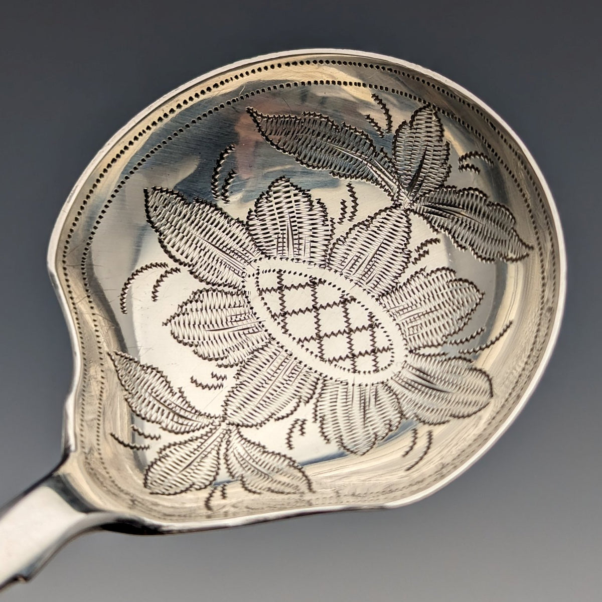 1846 British Antique Sterling Silver Tea Caddy Spoon William Robert Sm ...