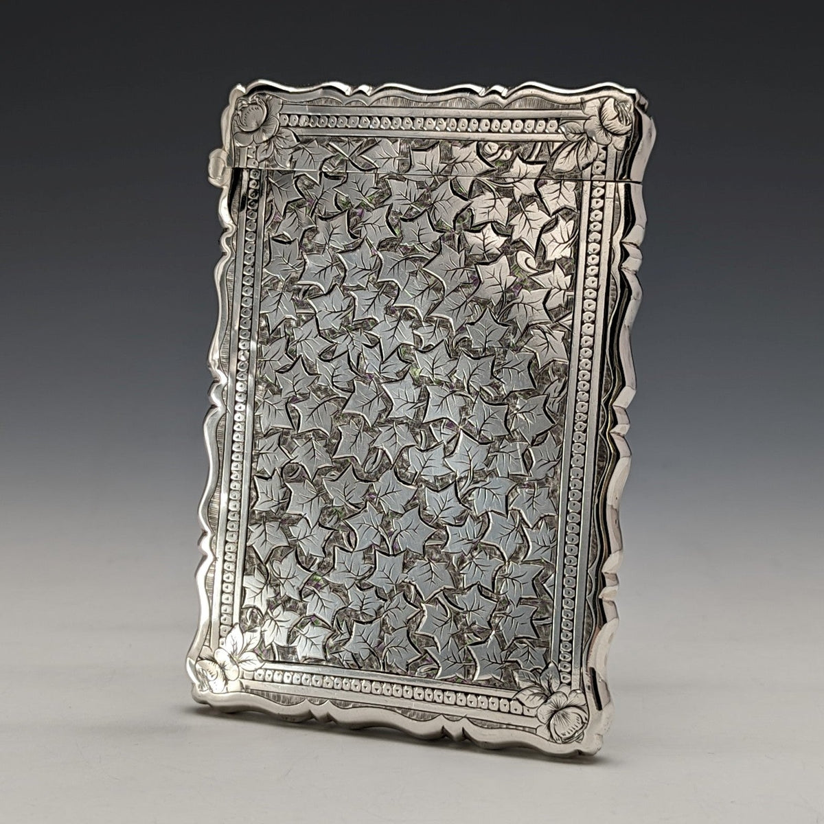 1883 British antique sterling silver card case 47g George Unite ...