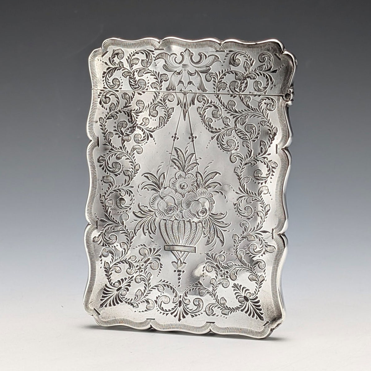 1874 British antique sterling silver card case 64g Robert Thornton ...