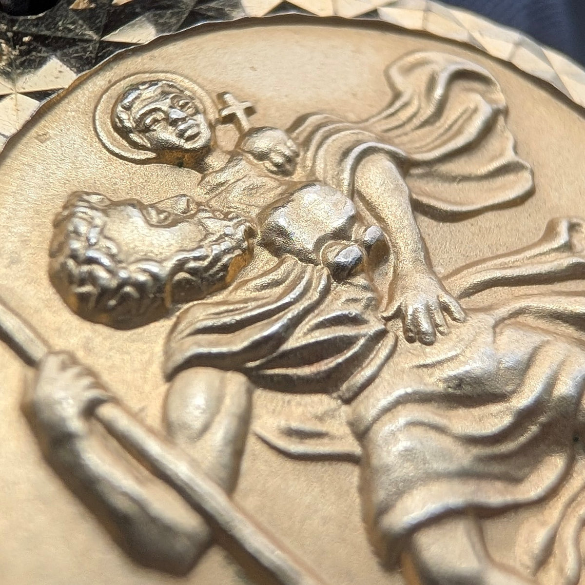 Vintage Rold Gold St. Christopher Medal Pendant with Necklace – SILVER-LUG