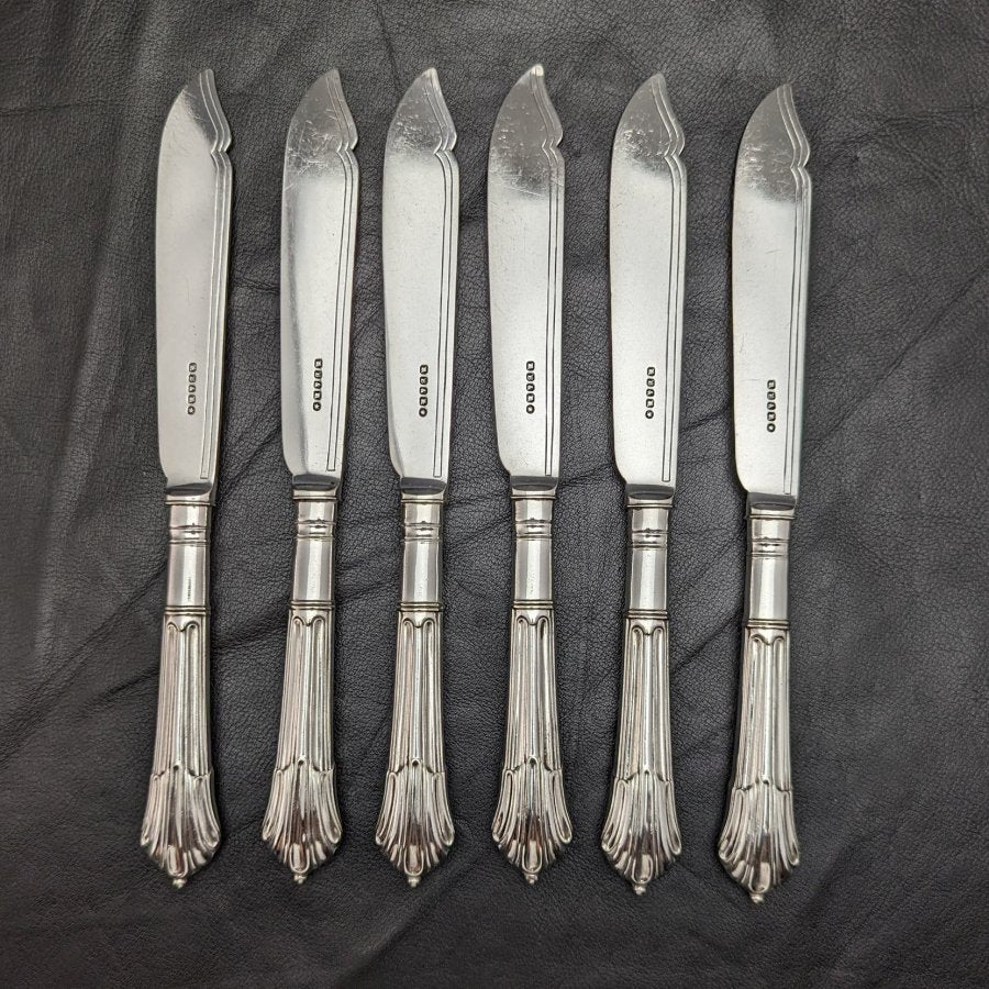 British antique silver plated cutlery set 6x2 Albany pattern in tray ...