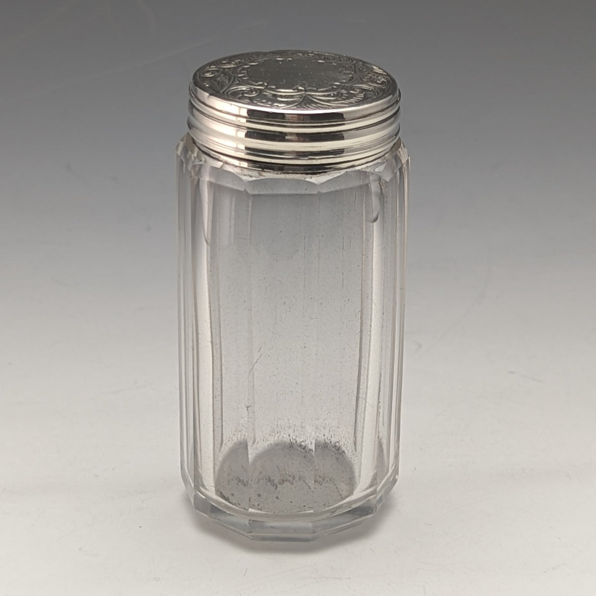 1882 British Antique Small Glass Bottle Pure Silver Lid 110g – SILVER-LUG