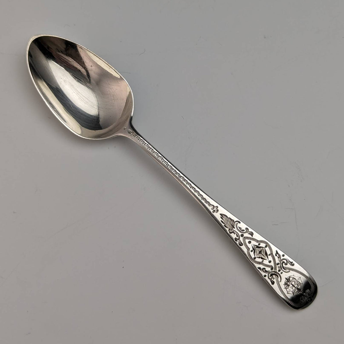 1884 British antique sterling silver teaspoon set of 6 in a case ...